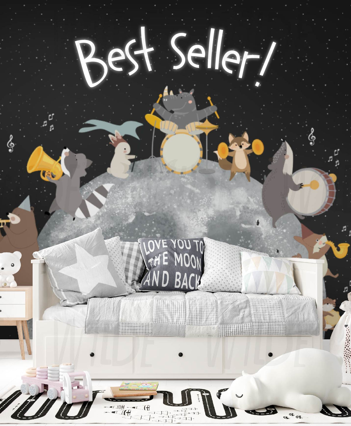 Moonlit Musical, Space Kids Wallpaper – Wilde Pattern Company