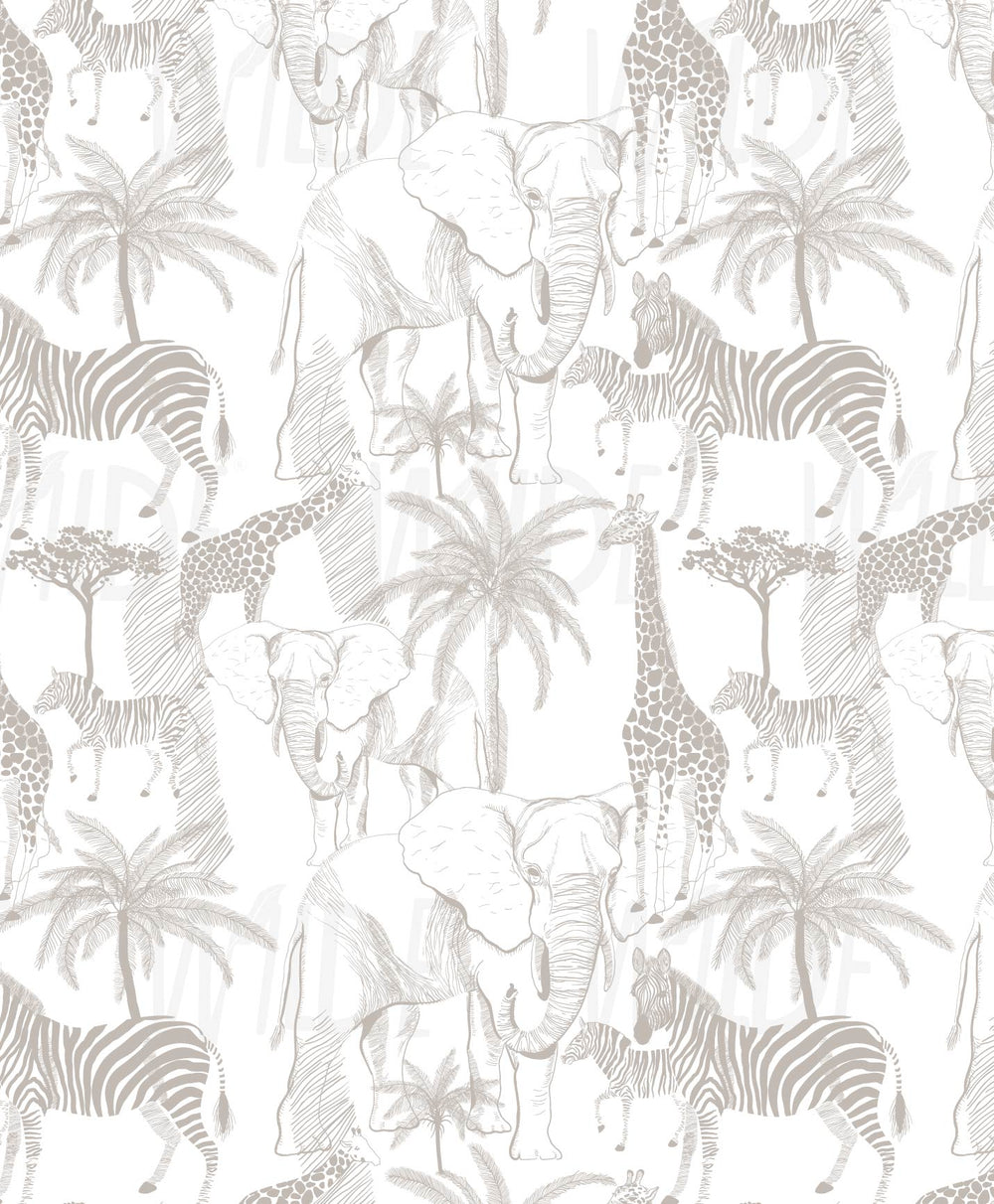 Safari Sojourns, Safari Kids Wallpaper – Wilde Pattern Company